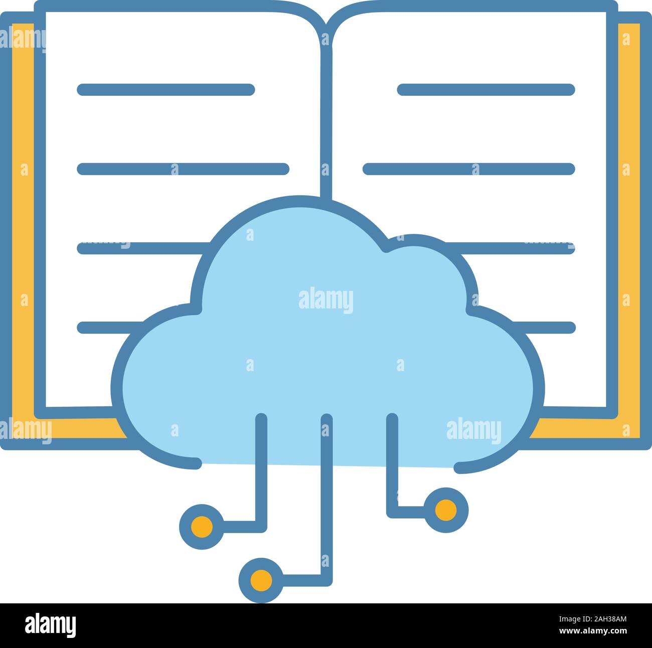 Big data color icon. Cloud computing. Machine learning. Data mining. Isolated vector ...