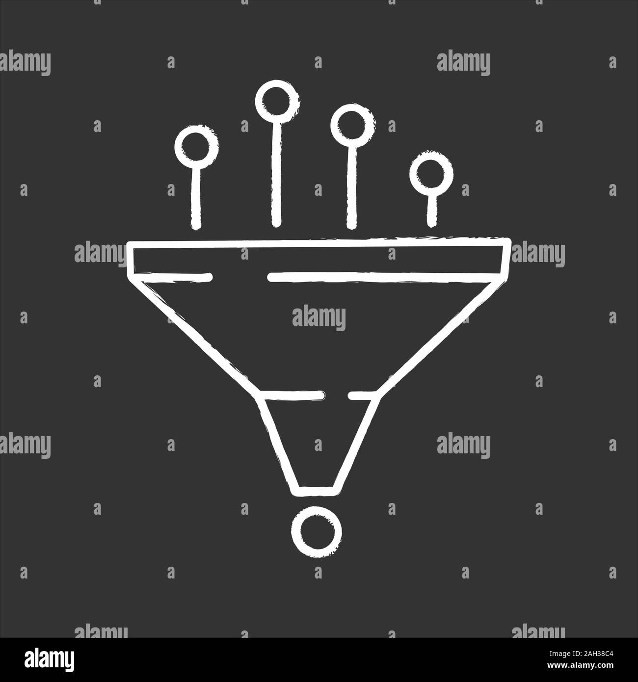 Data filtering and structuring system chalk icon. Machine learning ... Data filtering and structuring system chalk icon. Machine learning ...