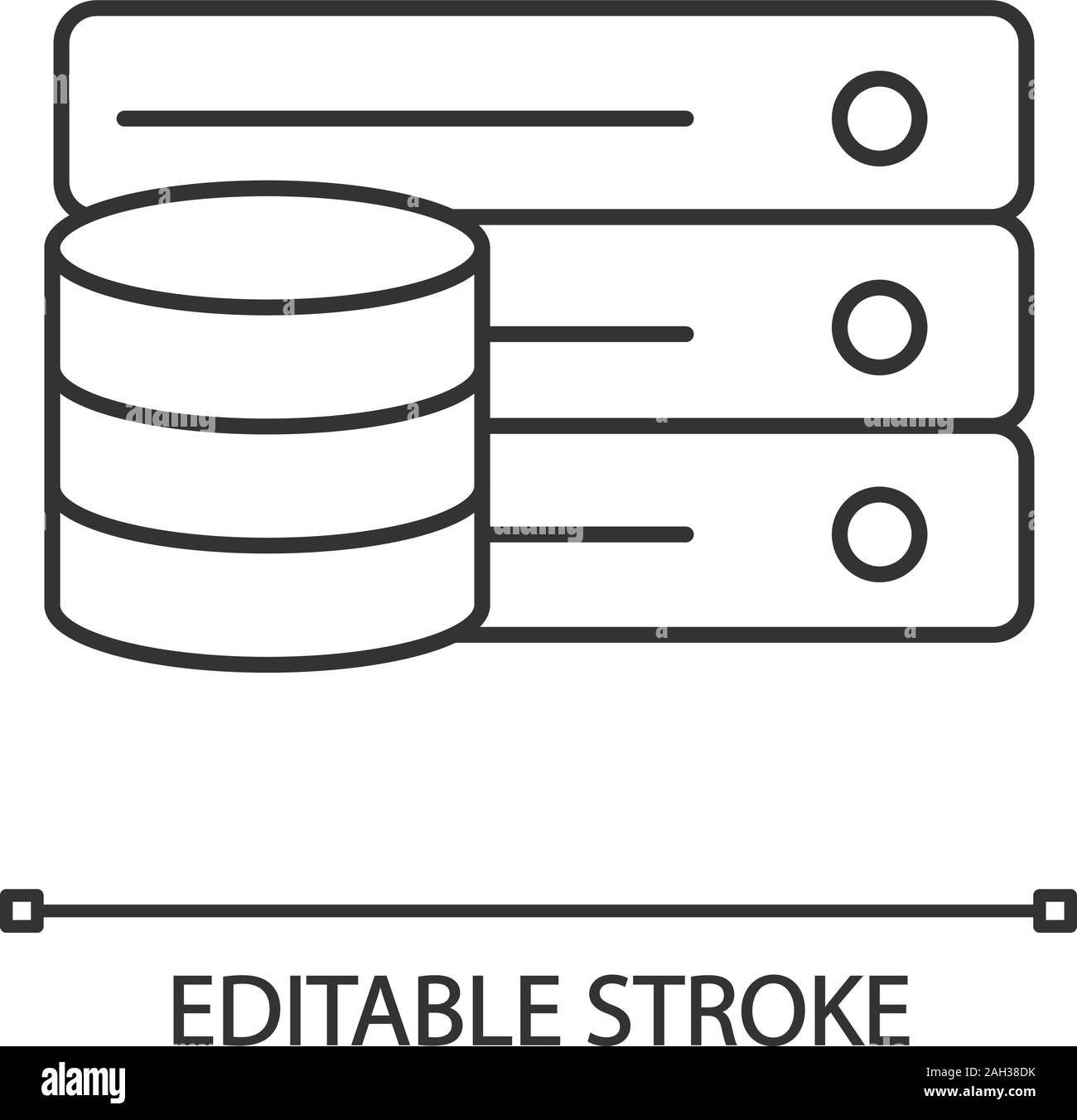 Database Linear Icon Digital Storage Thin Line Illustration Server