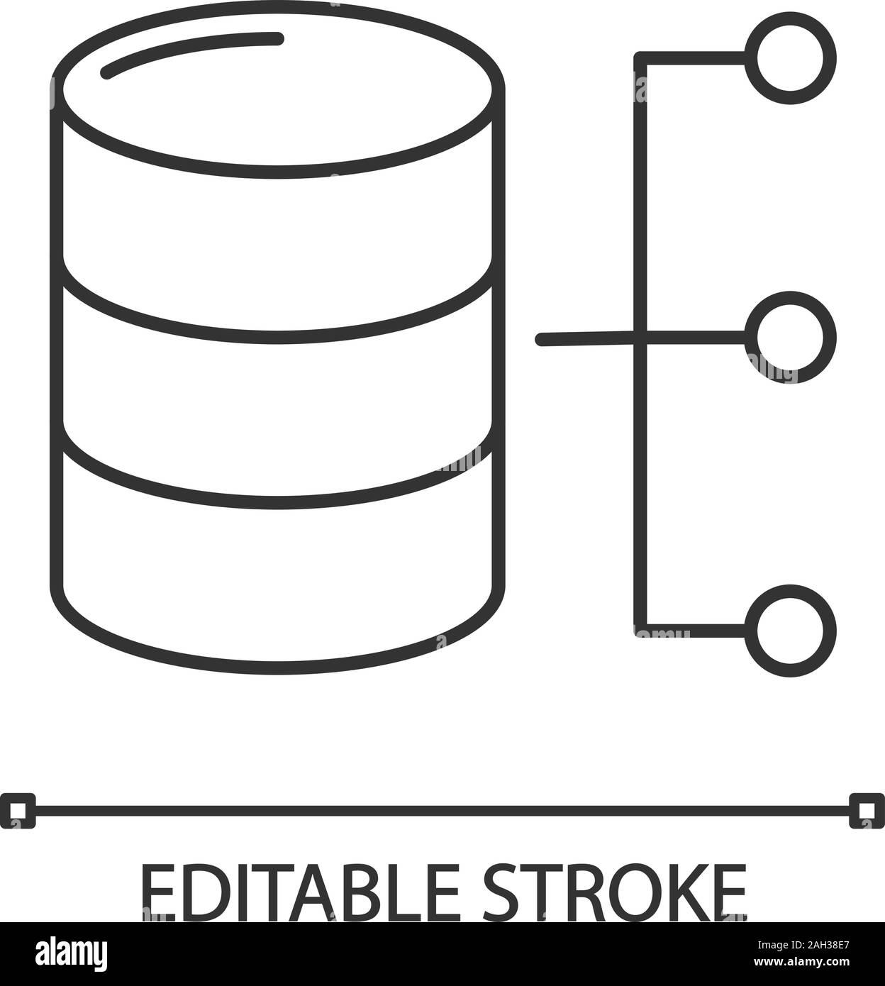 Relational Database Linear Icon. Thin Line Illustration. Big Data