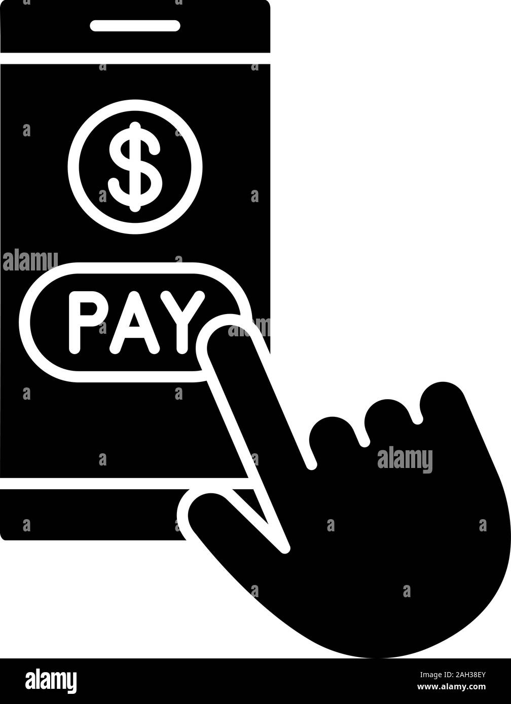 Online payment glyph icon. E-payment. Digital purchase. Cashless ...