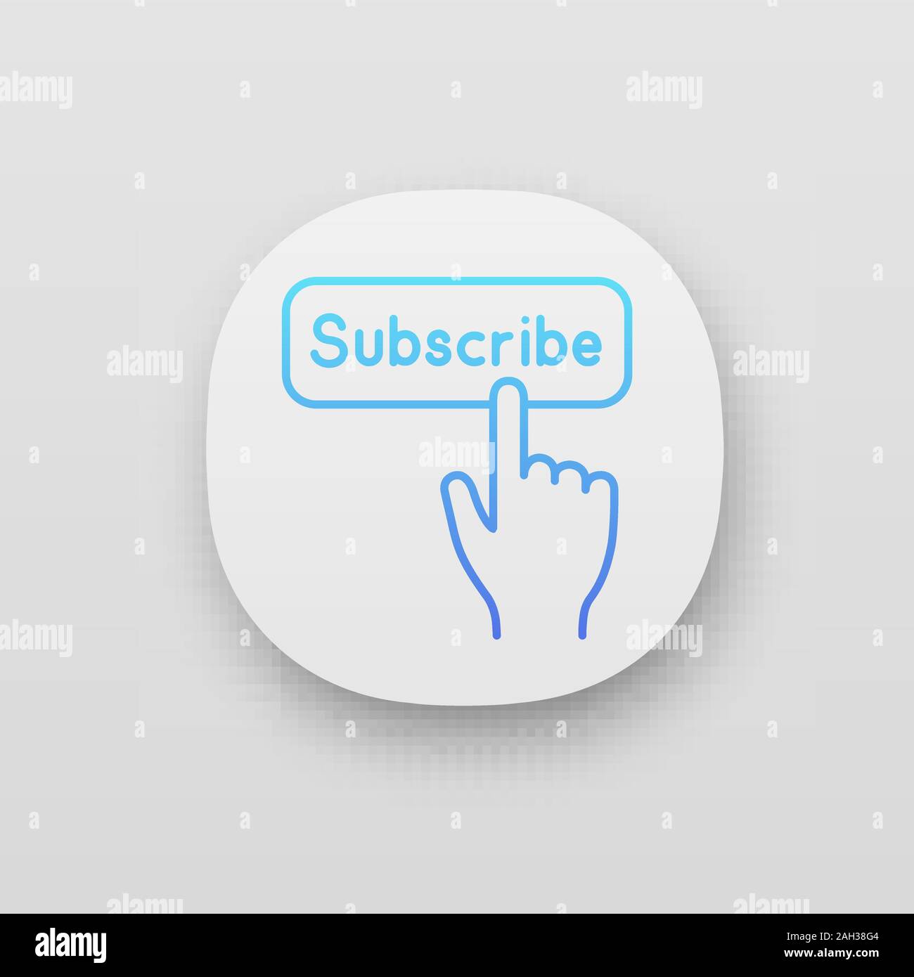 Subscribe button click app icon. UI/UX user interface. Subscription ...