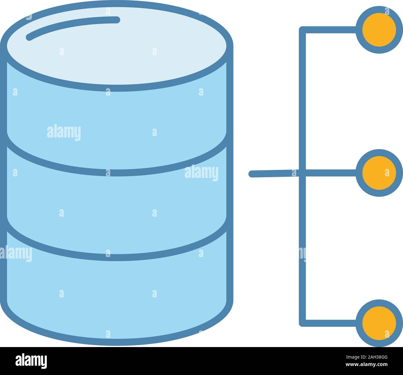 Relational Database Color Icon Big Data Server Isolated Vector