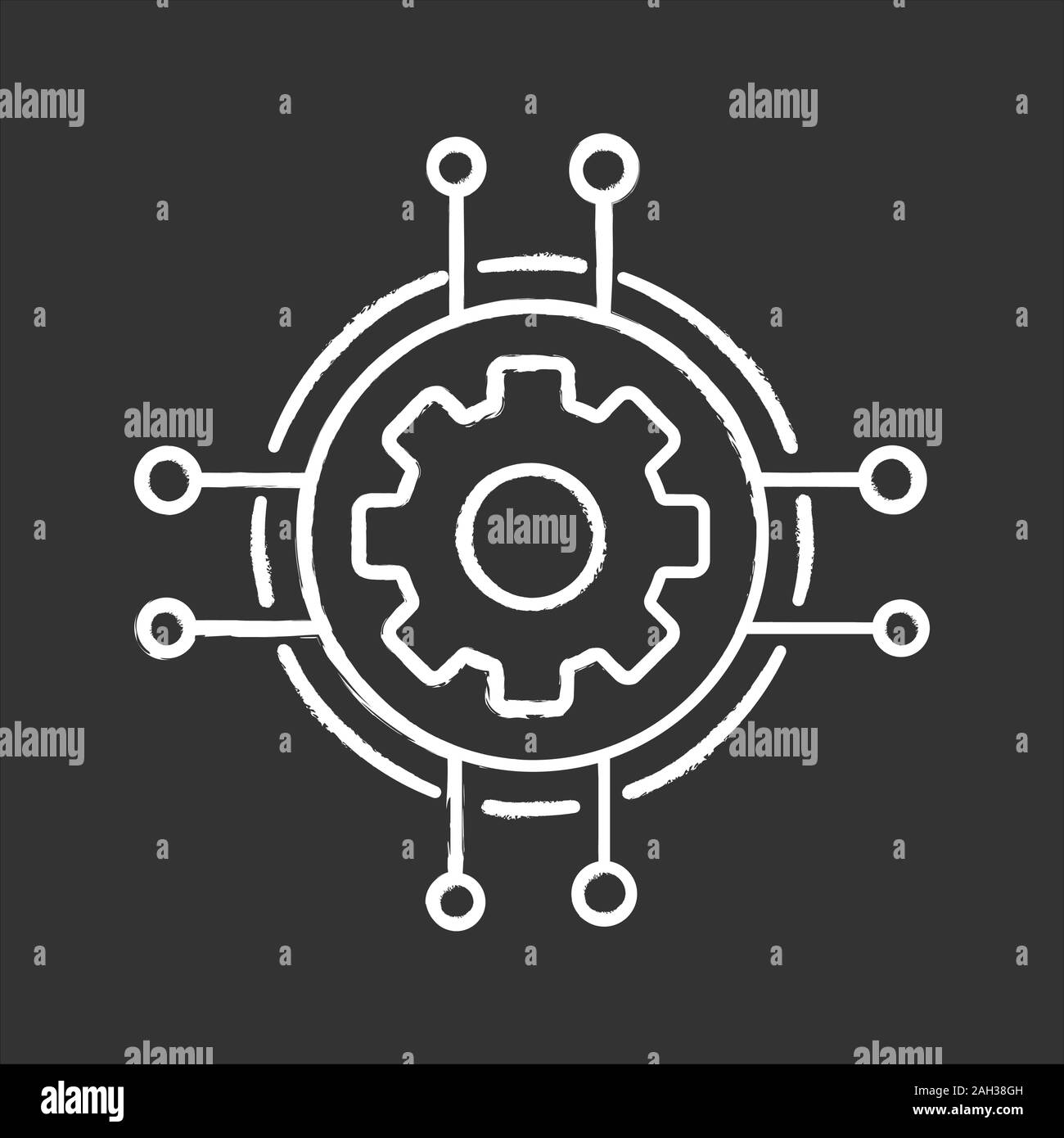 Digital settings chalk icon. Technological progress and innovation ...