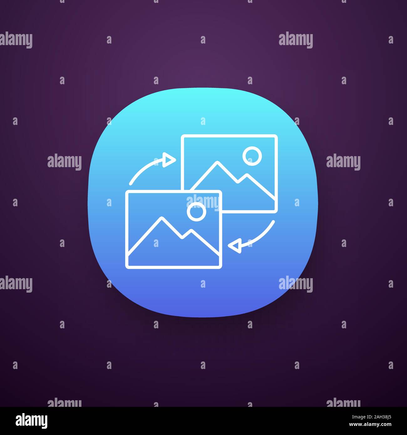 Data transforming app icon. UI/UX user interface. Pictures reload ...