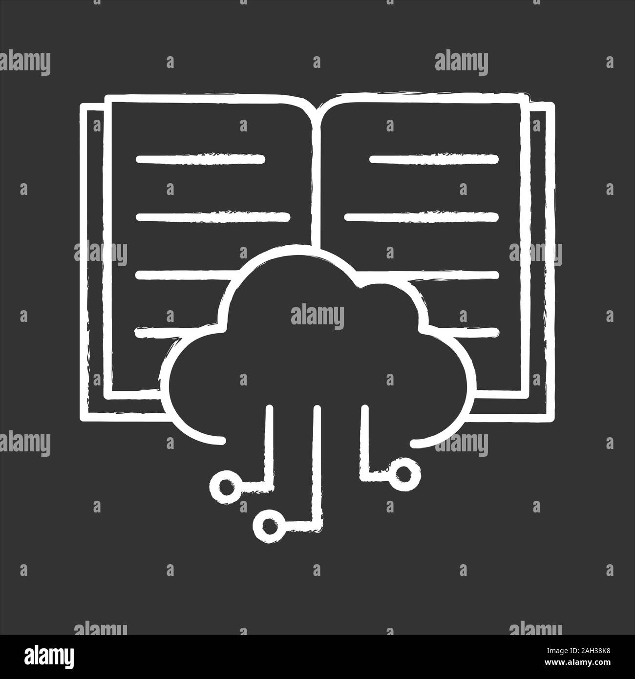 Big Data Chalk Icon Cloud Computing Machine Learning Data Mining Isolated Vector Chalkboard