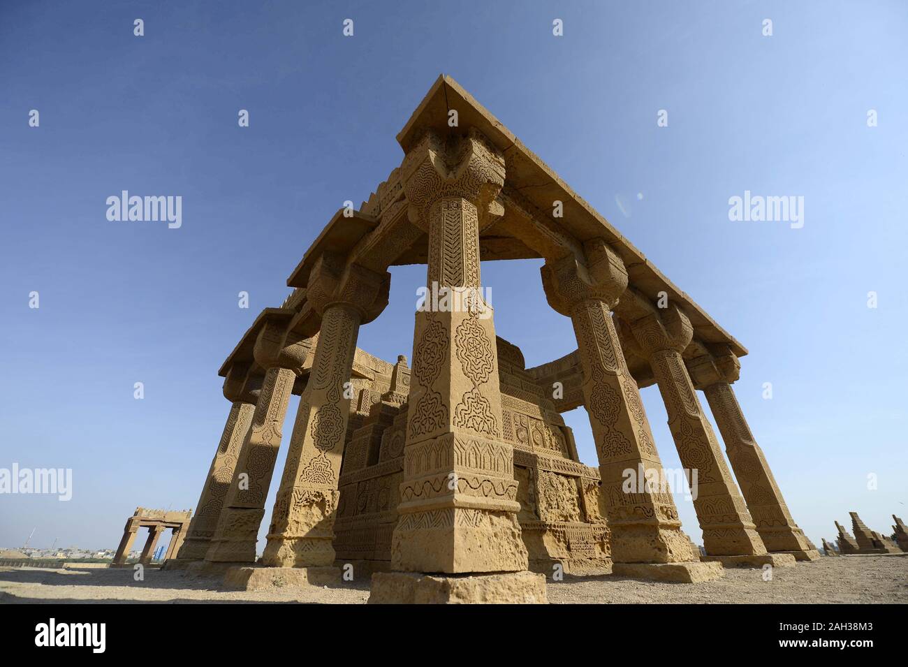 Karachi. 24th Dec, 2019. Photo taken on Dec. 24, 2019 shows stone ...