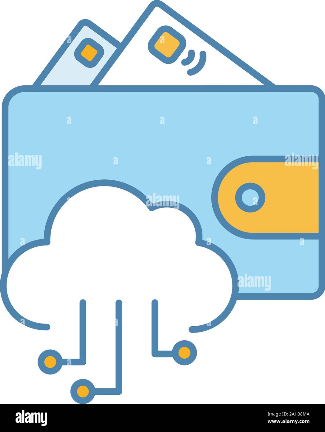 E-wallet color icon. Online money. E-payment. Digital wallet and ...