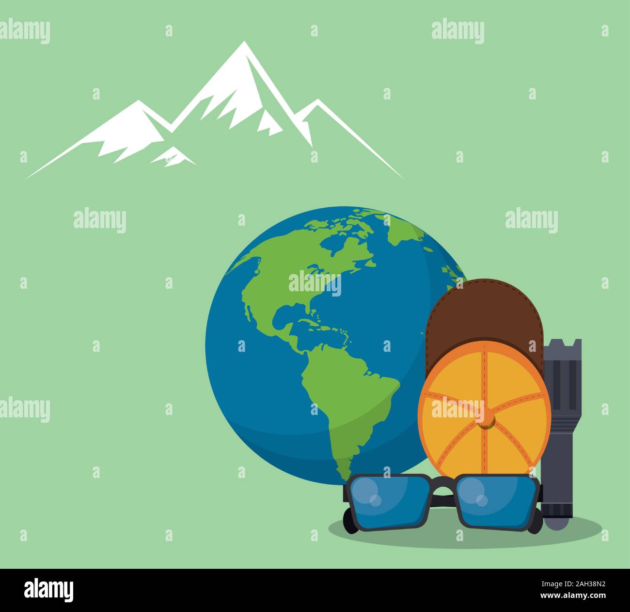 world travel scene with earth planet Stock Vector Image & Art - Alamy