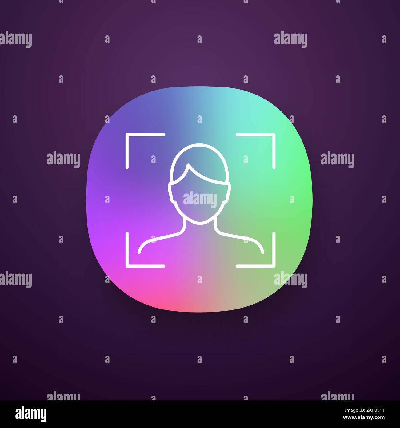 Facial Recognition App Icon Face Scan Uiux User Interface Biometric Identification Face Id