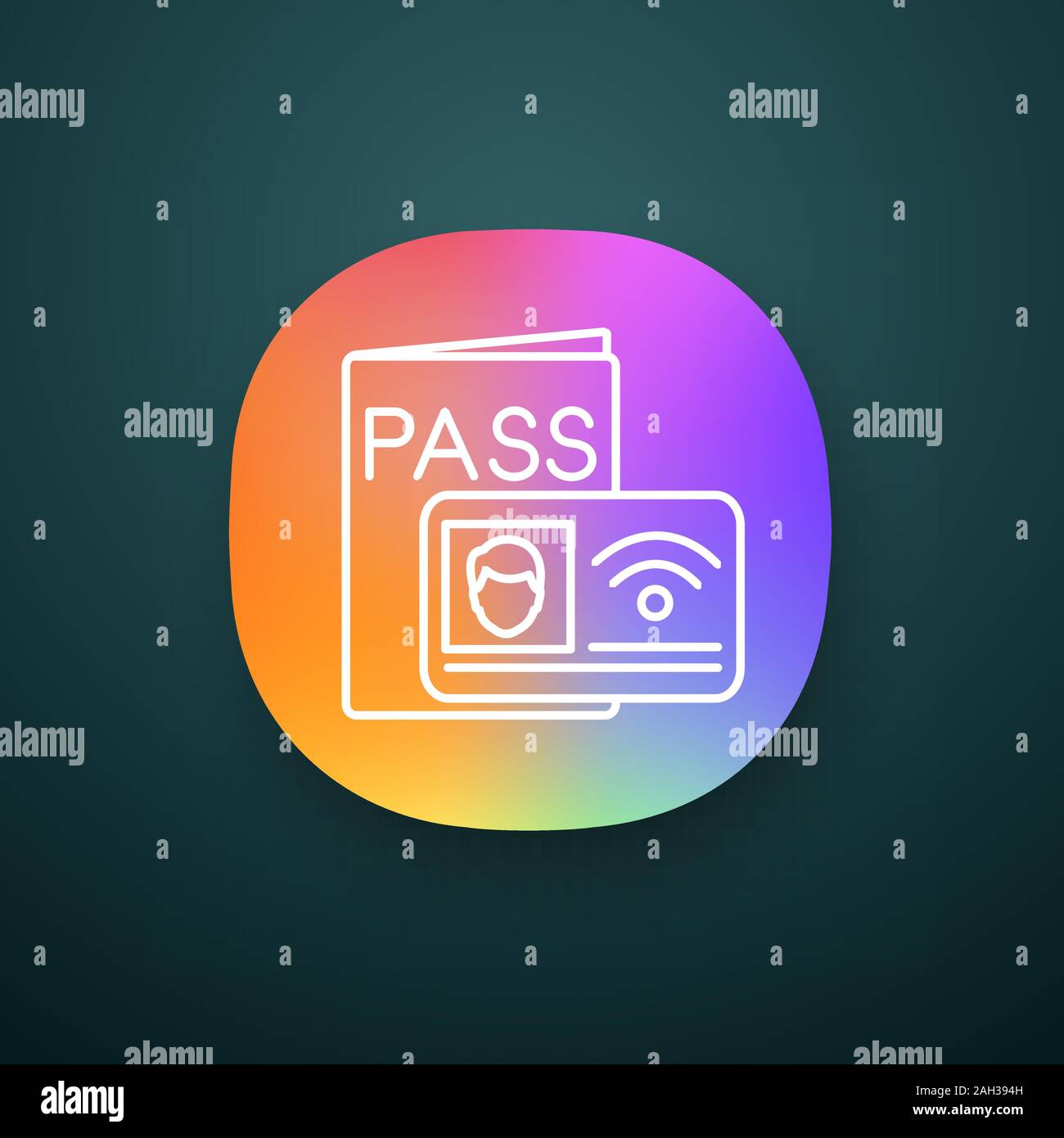 NFC identification system app icon. Near field communication. NFC ID ...