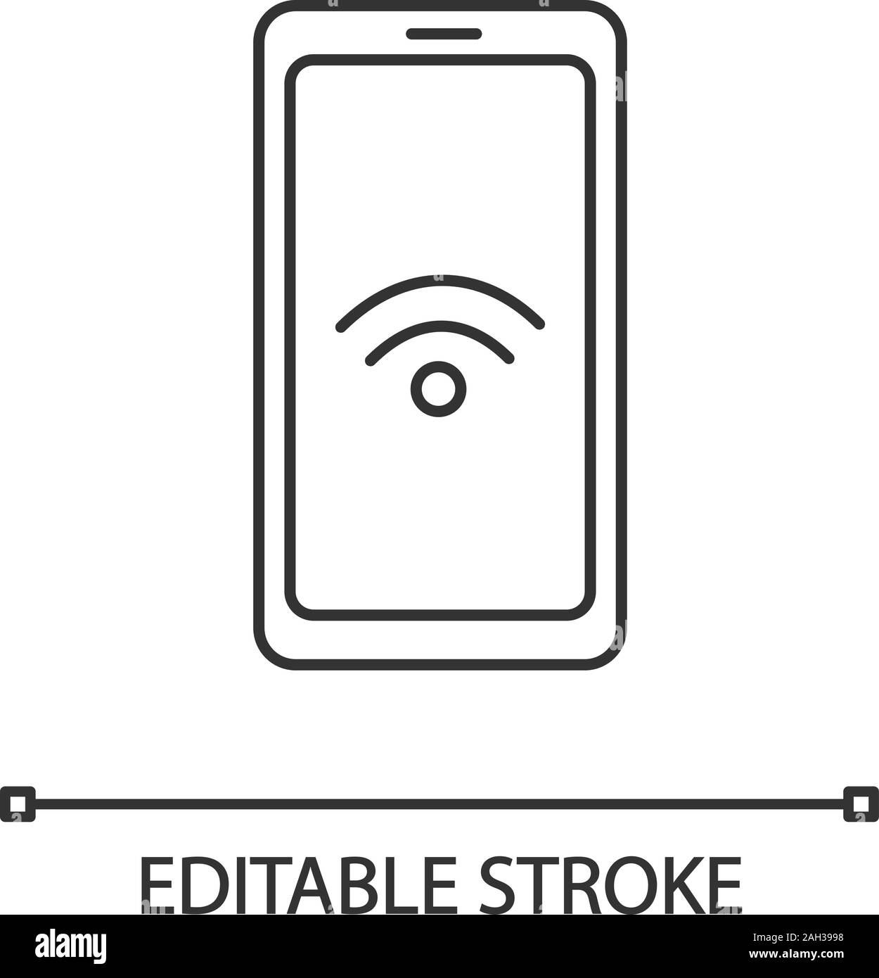 NFC smartphone signal linear icon. NFC phone. Thin line illustration ...
