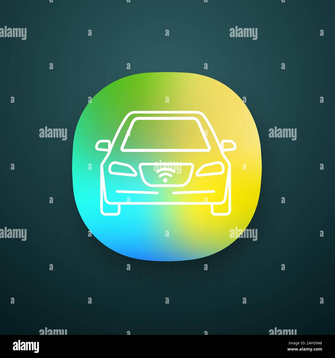 Smart car app icon. NFC auto. Intelligent vehicle. Self driving ...
