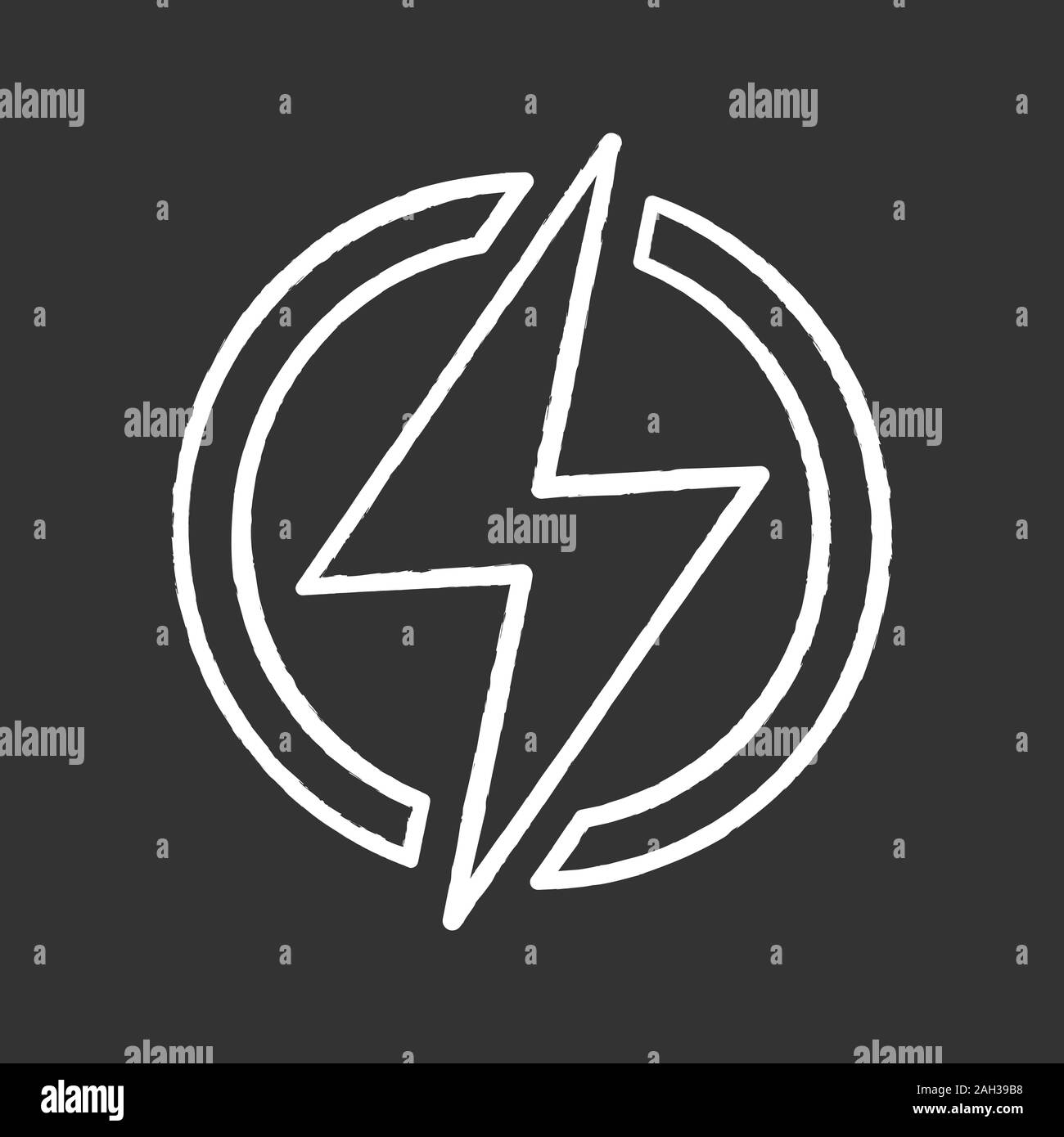 Electric power sign chalk icon. Lightning bolt. Charging. Thunder ...