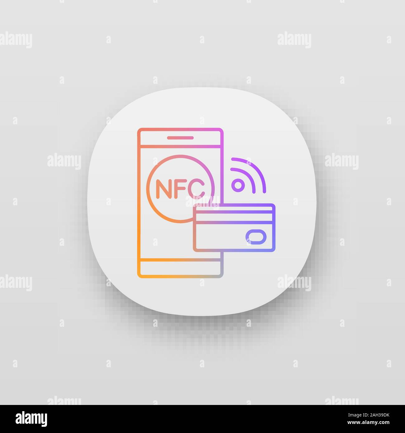 NFC technology app icon. Near field communication. Contactless payment ...
