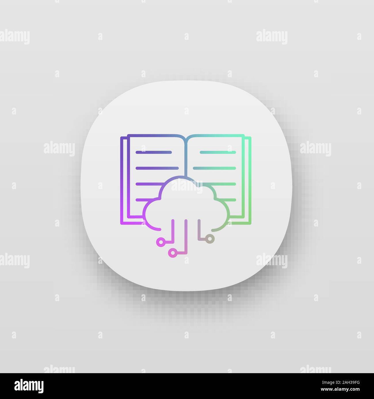 Big data app icon. UI/UX user interface. Cloud computing. Machine learning. Data mining. Web or ...