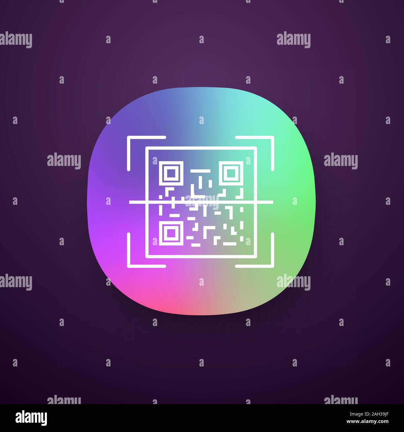 QR code scanner app icon. Quick response code. Matrix barcode scanning ...