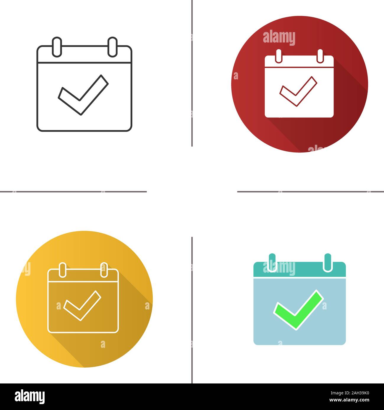 Available event icon. Calendar page with check mark. Schedule ...