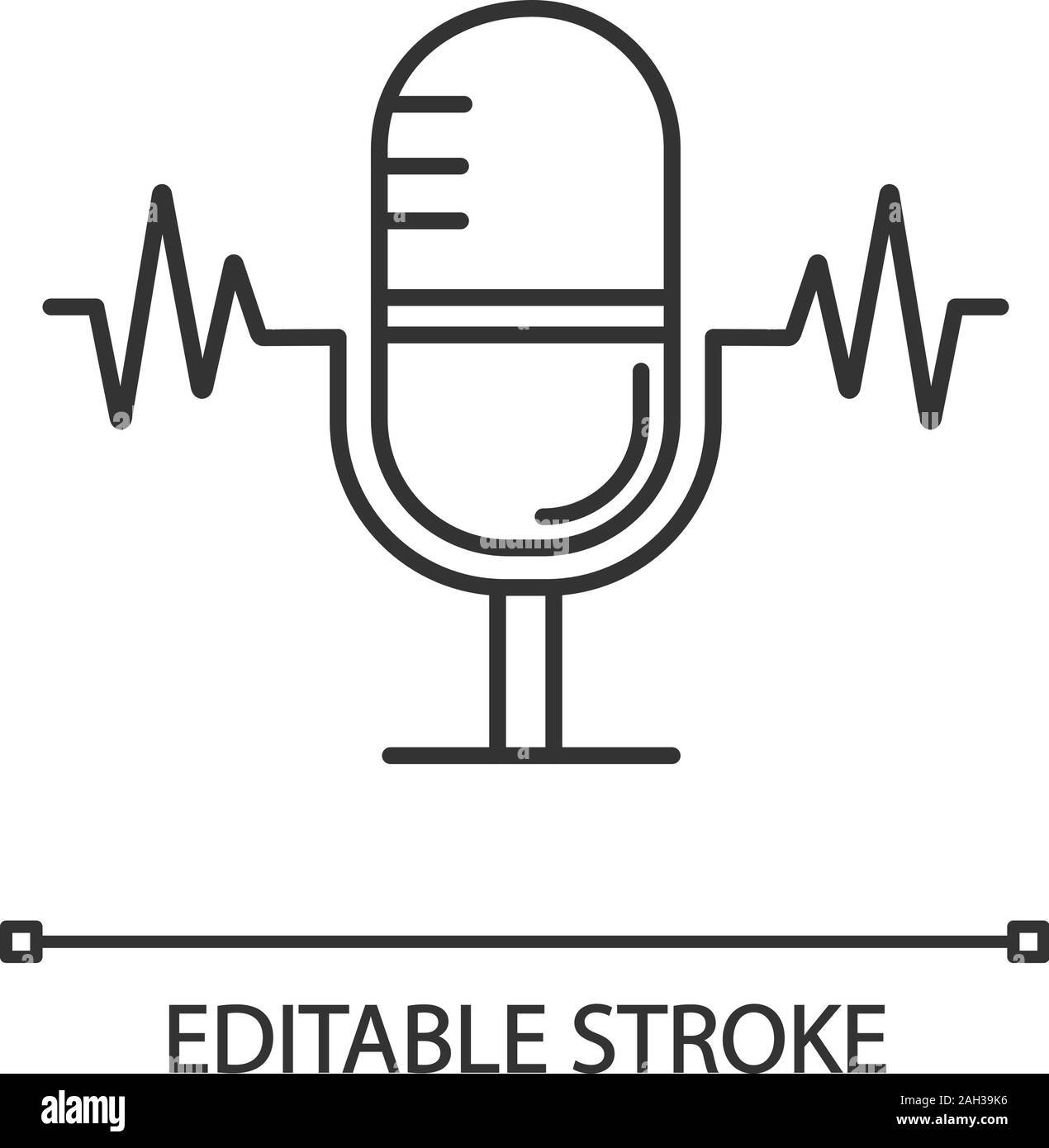 Speech Recognition Linear Icon Thin Line Illustration Voice Command Control Microphone Sound