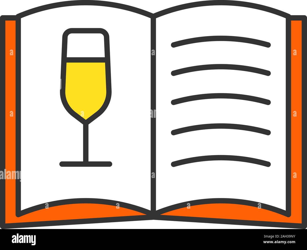 Wine menu color icon. Alcoholic drinks list. Alcohol bar menu. Isolated ...