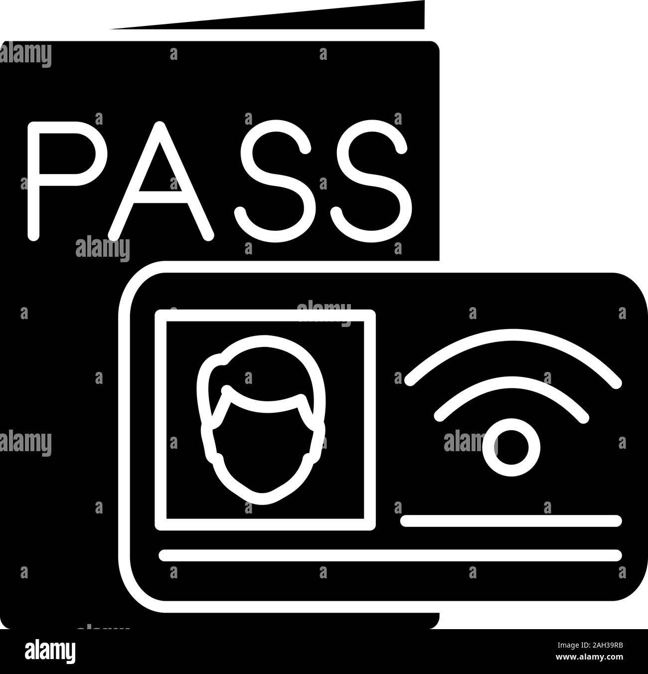 NFC identification system glyph icon. Near field communication. NFC ID ...