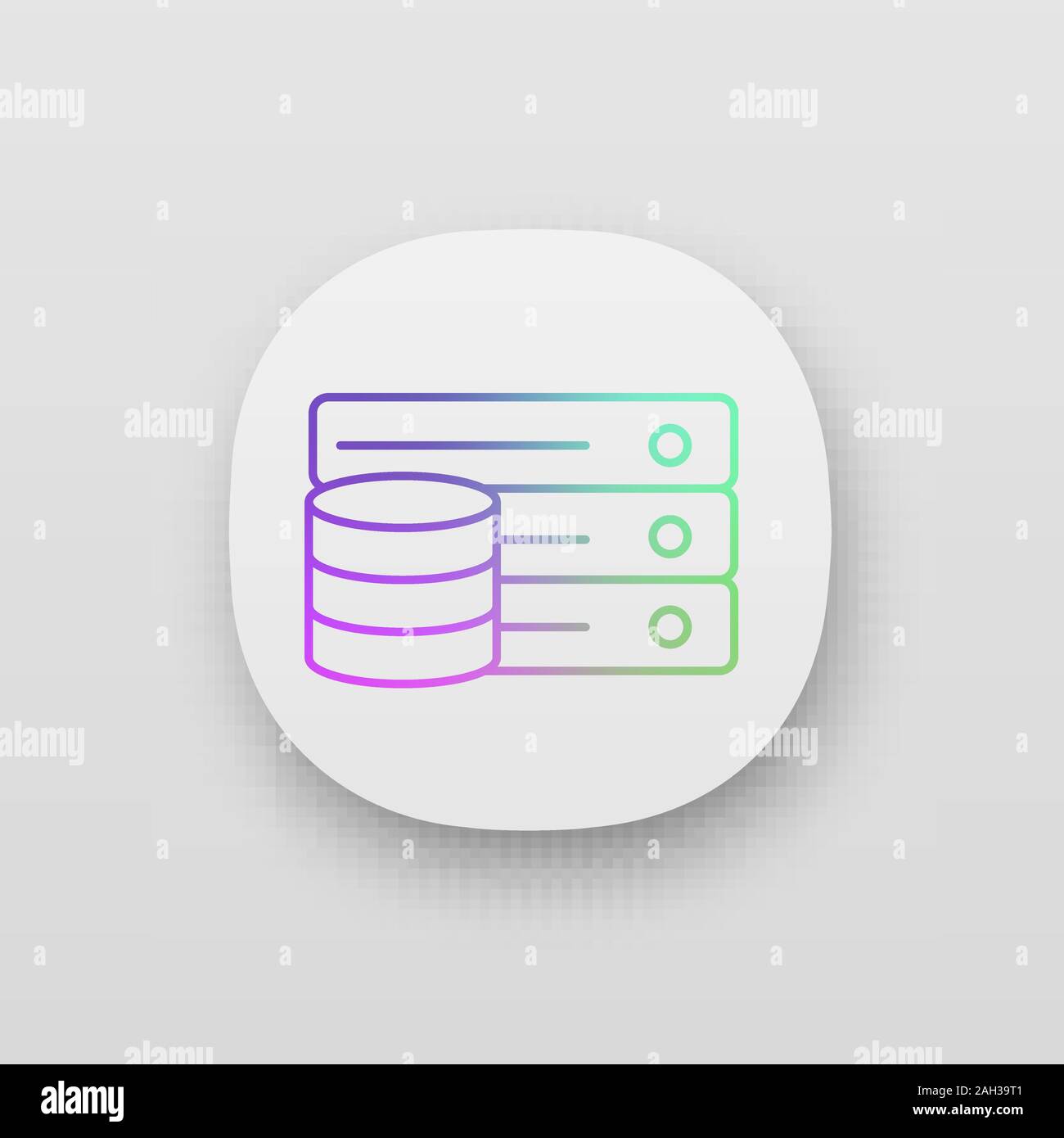Database app icon. Server. Big data. UI/UX user interface. Web or ...