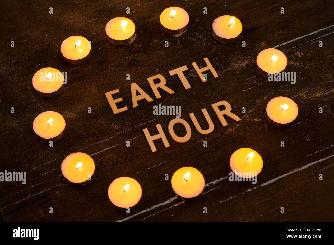 Energy saving. Concept by the hour of the earth, an hour without light ...
