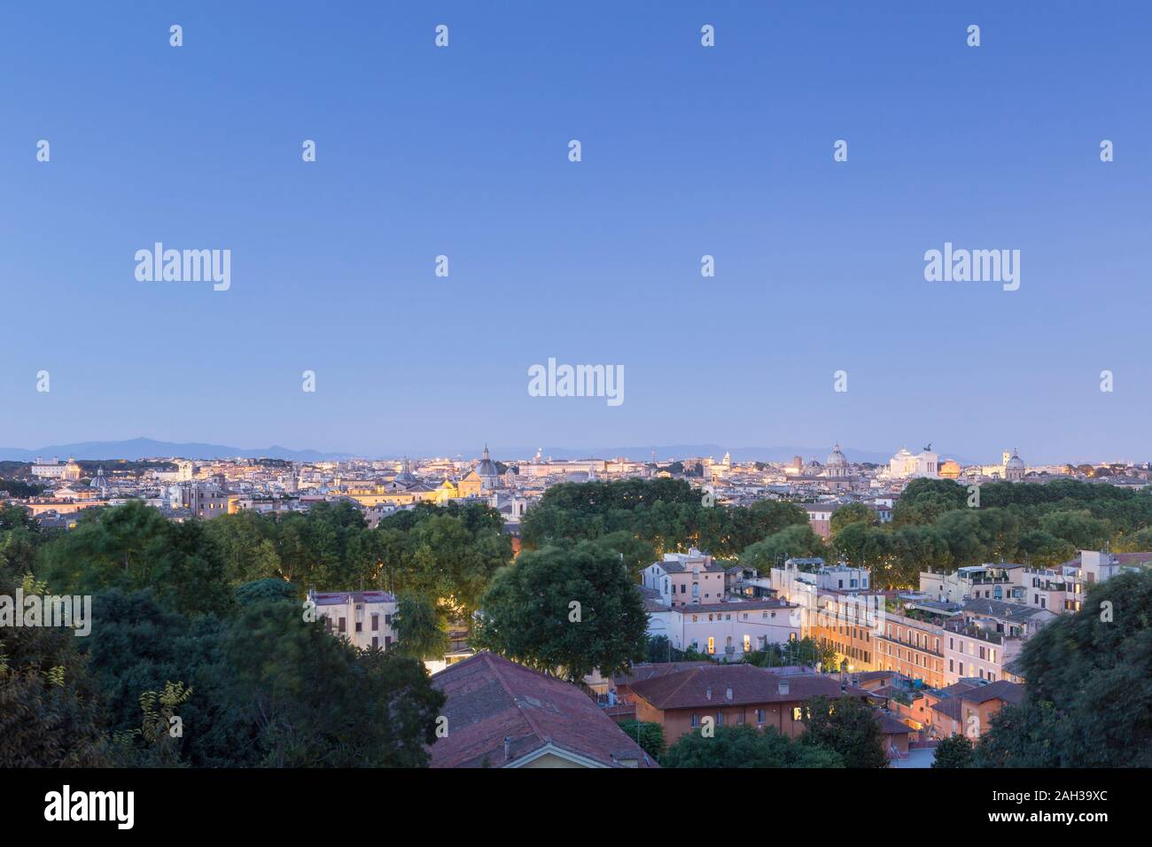 Panoramic view of Rome from Gianicolo, the Janiculum hill, Rome, Italy ...