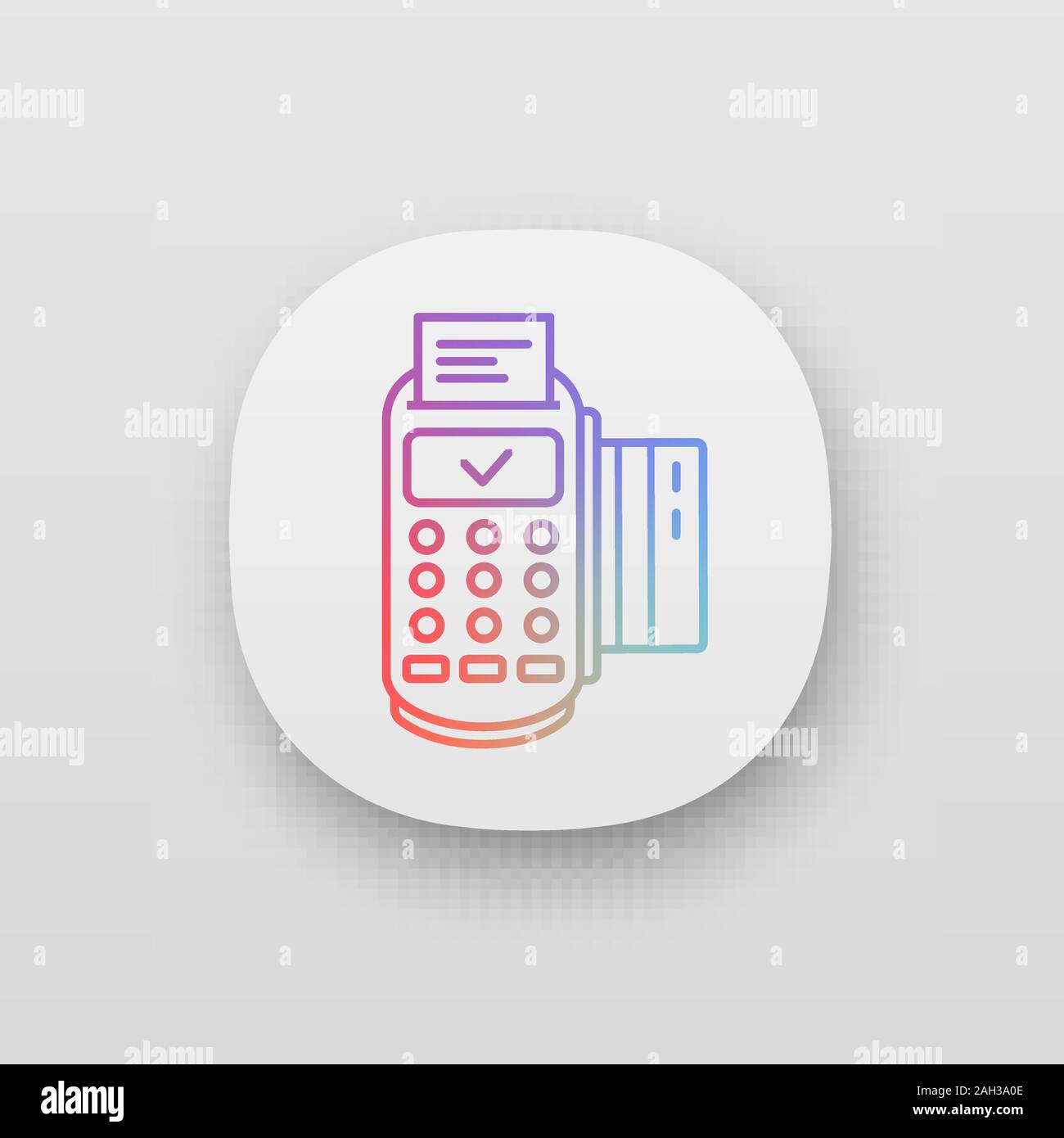 Successful POS terminal transaction app icon. UI/UX user interface ...
