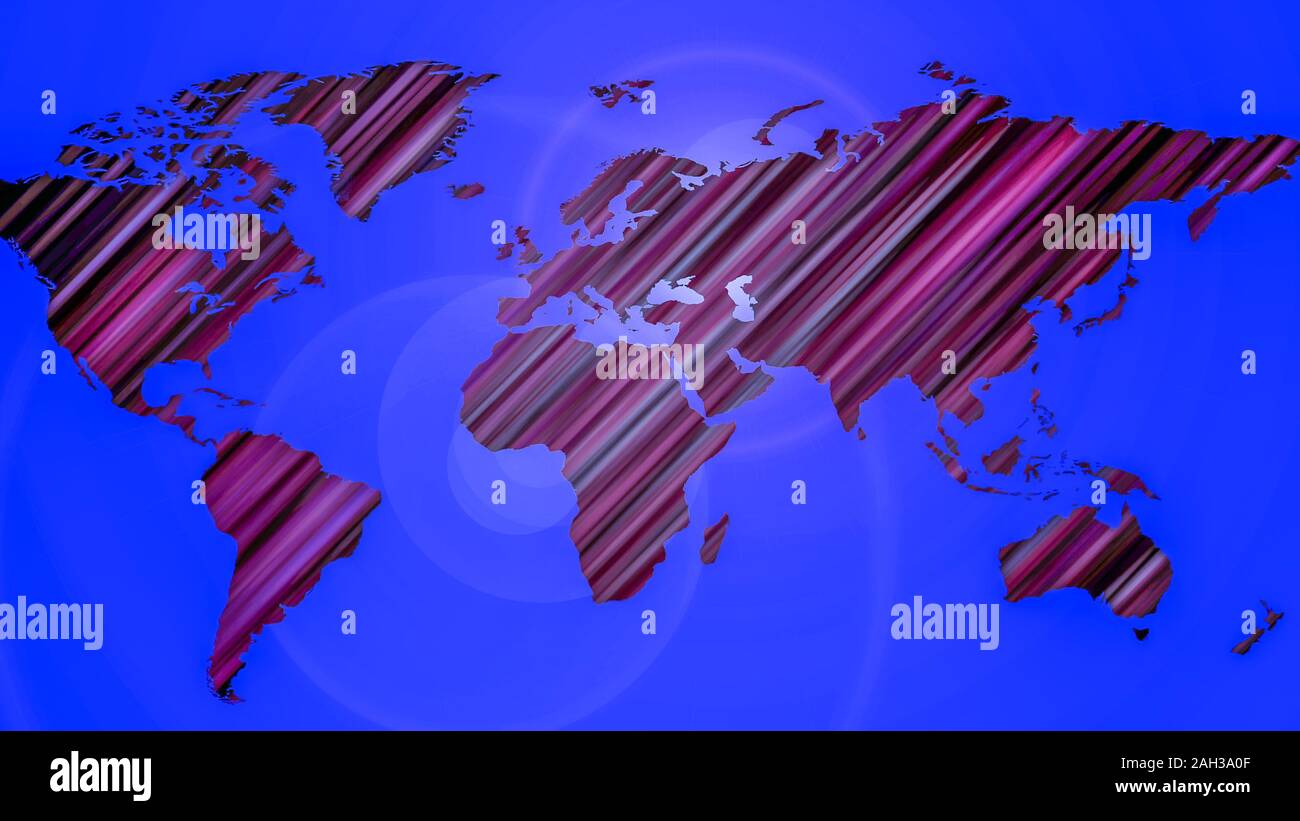 World map with abstract glowing lines Stock Photo - Alamy