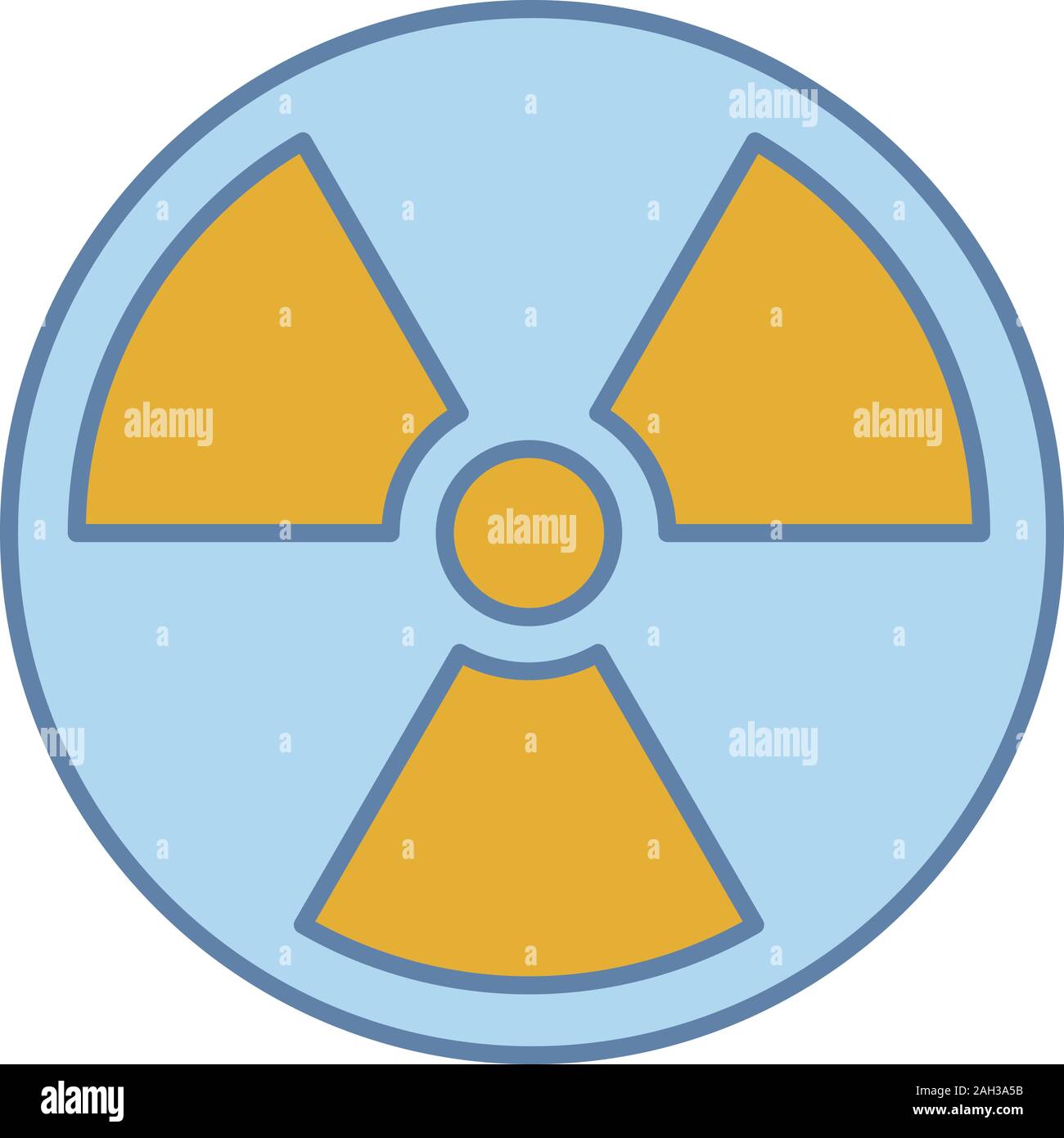 Nuclear energy color icon. Atomic power. Radiation. Radioactive danger ...