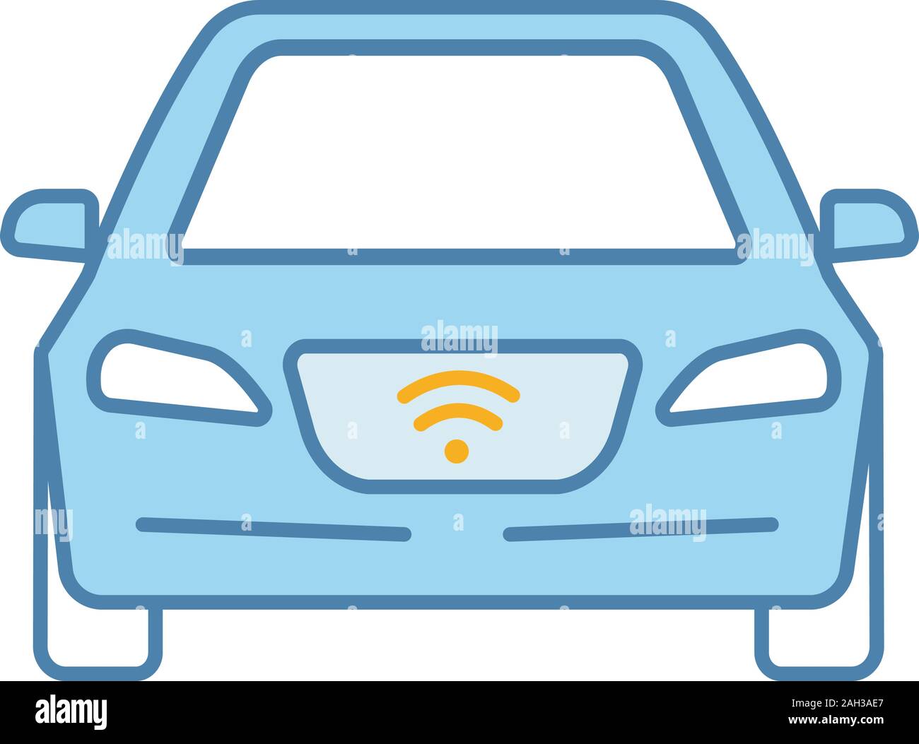 Smart car color icon. NFC auto. Intelligent vehicle. Self driving ...
