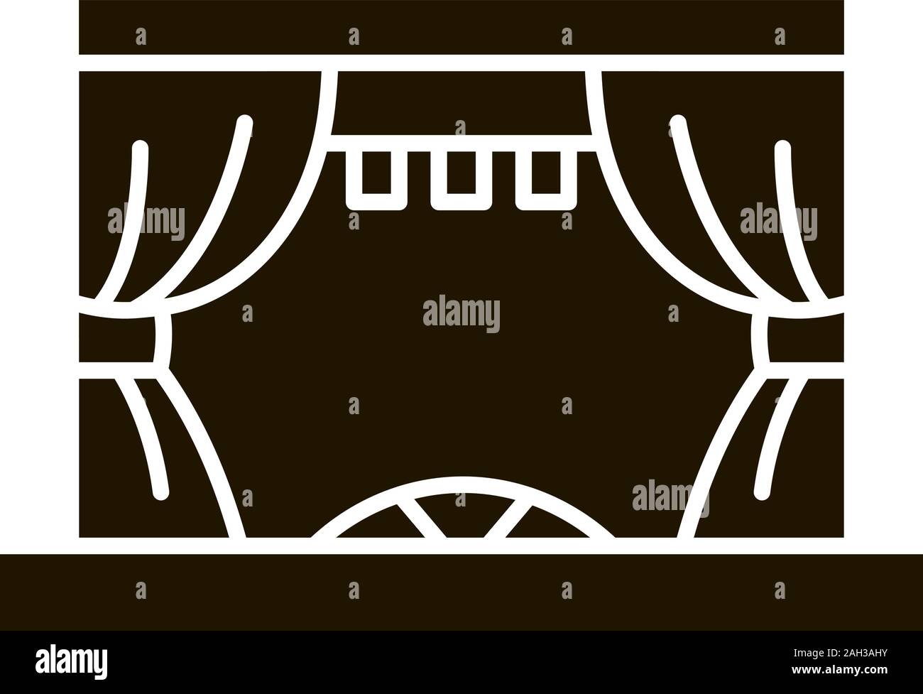 Theater stage glyph icon. Cinema. Concert stage. Opera or ballet scene ...