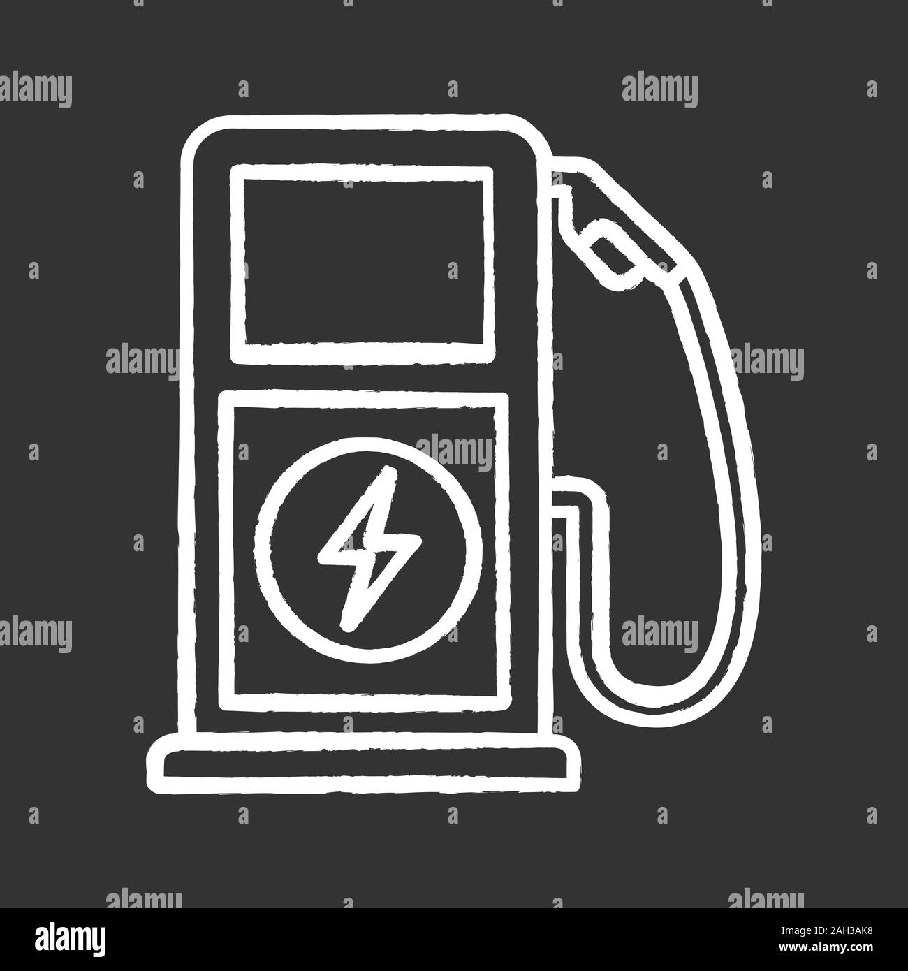 Electric vehicle charging station chalk icon. Electric car service. Car ...