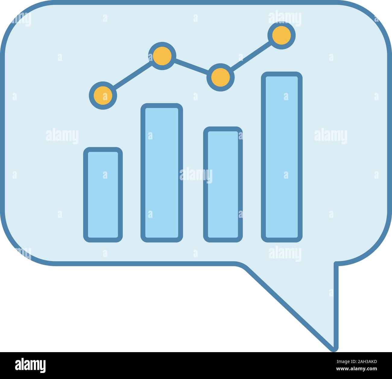 Chatbot graph color icon. Chat bot diagram and analytics. Virtual ...