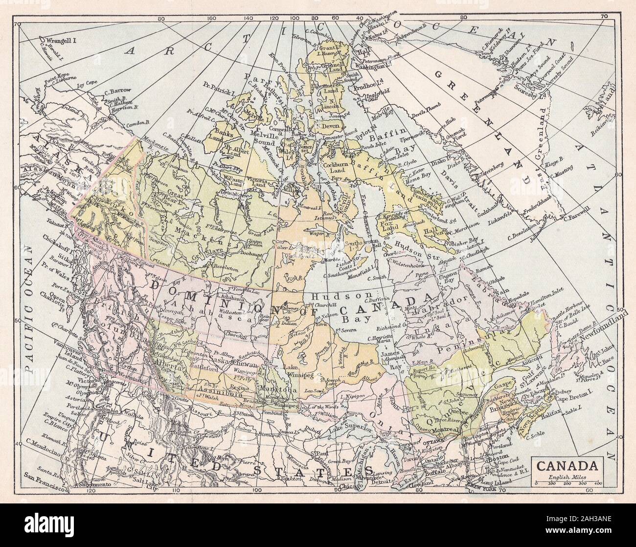 Vintage map of Canada Stock Photo - Alamy