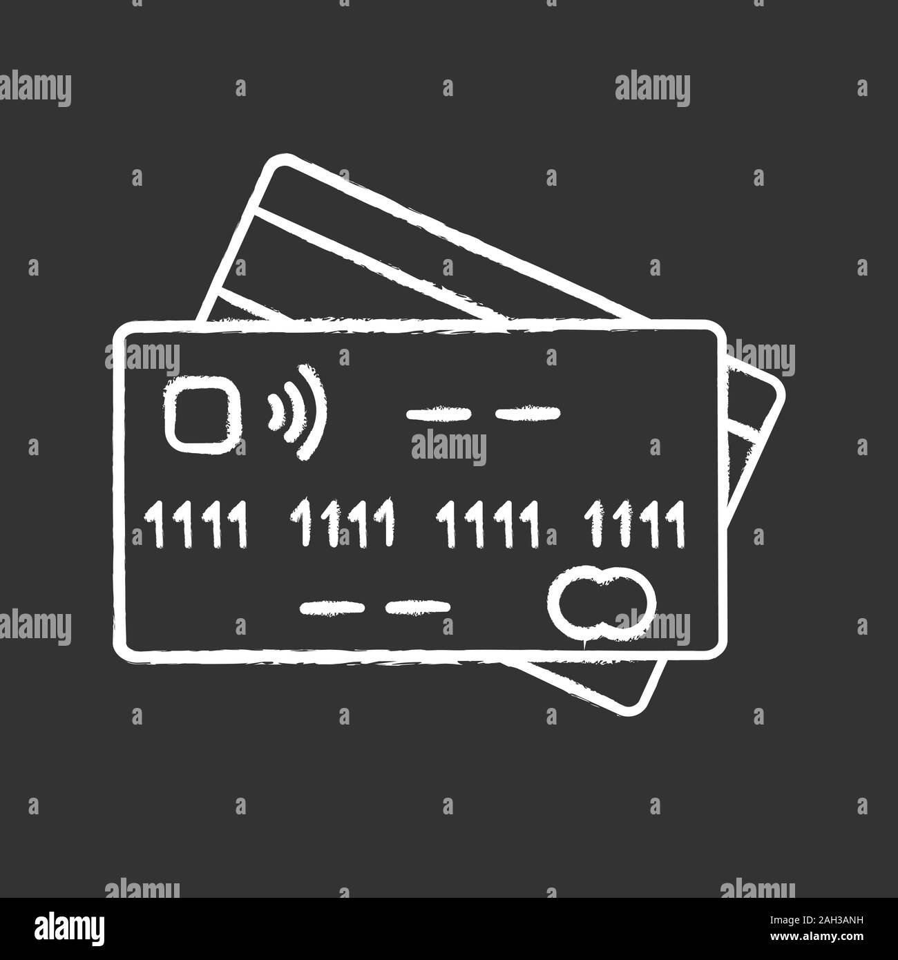 NFC credit card chalk icon. Cashless payment. E-payment. Isolated ...