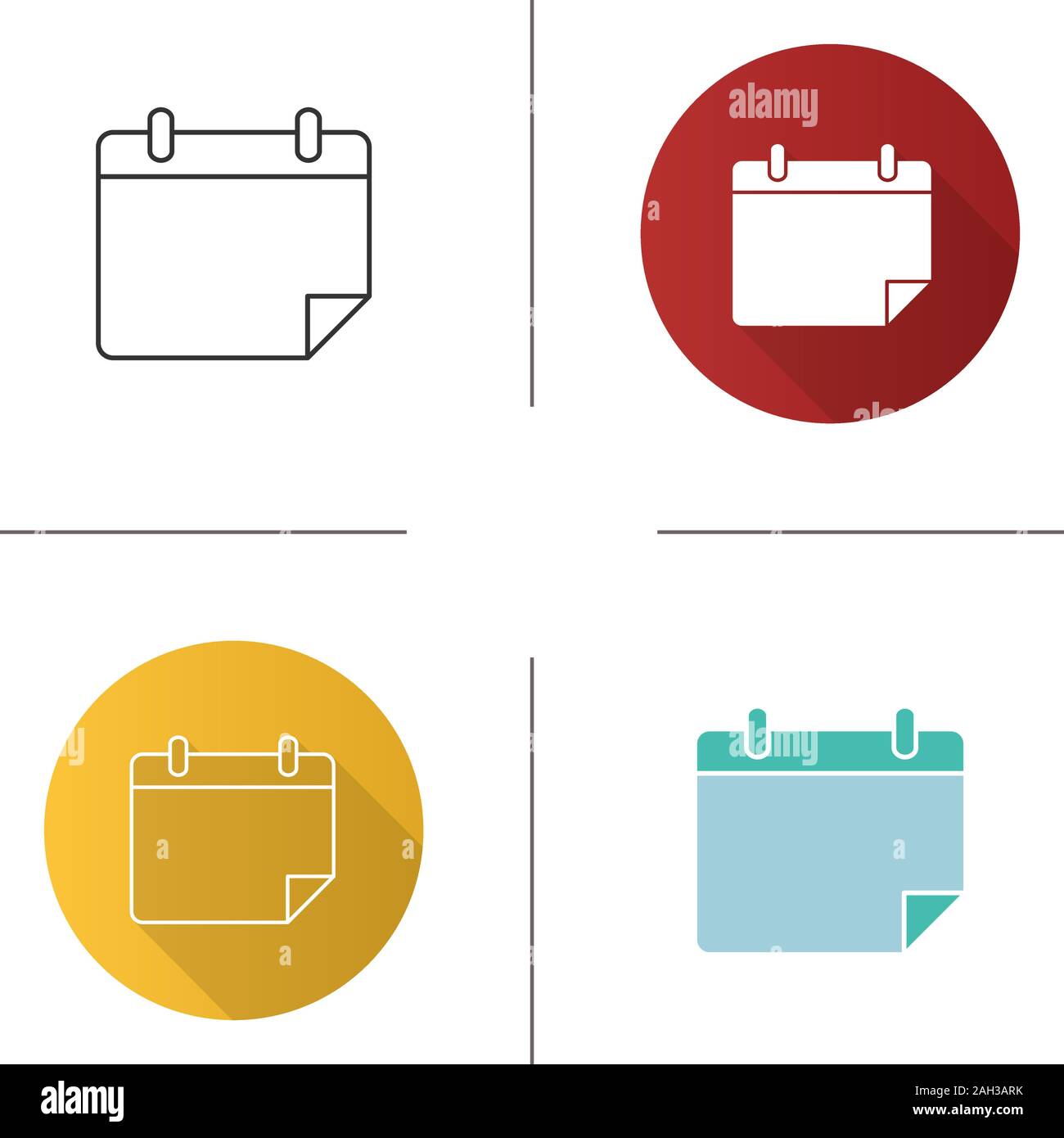 Today calendar icon. Notes. Organizer. Flat design, linear and color ...