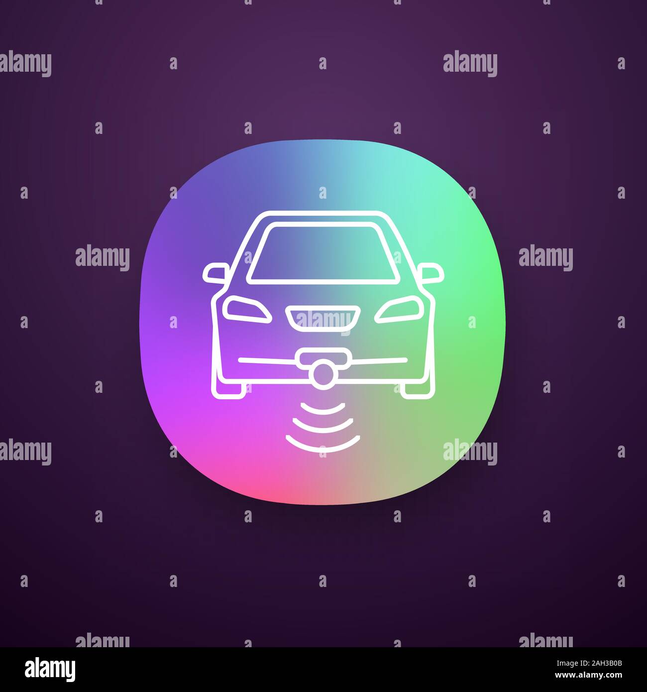 Smart car app icon. NFC auto. Intelligent vehicle. UI/UX interface. Web ...