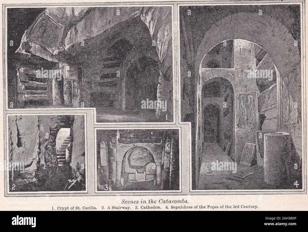 Vintage illustrations of Scenes in the Catacombs Stock Photo - Alamy