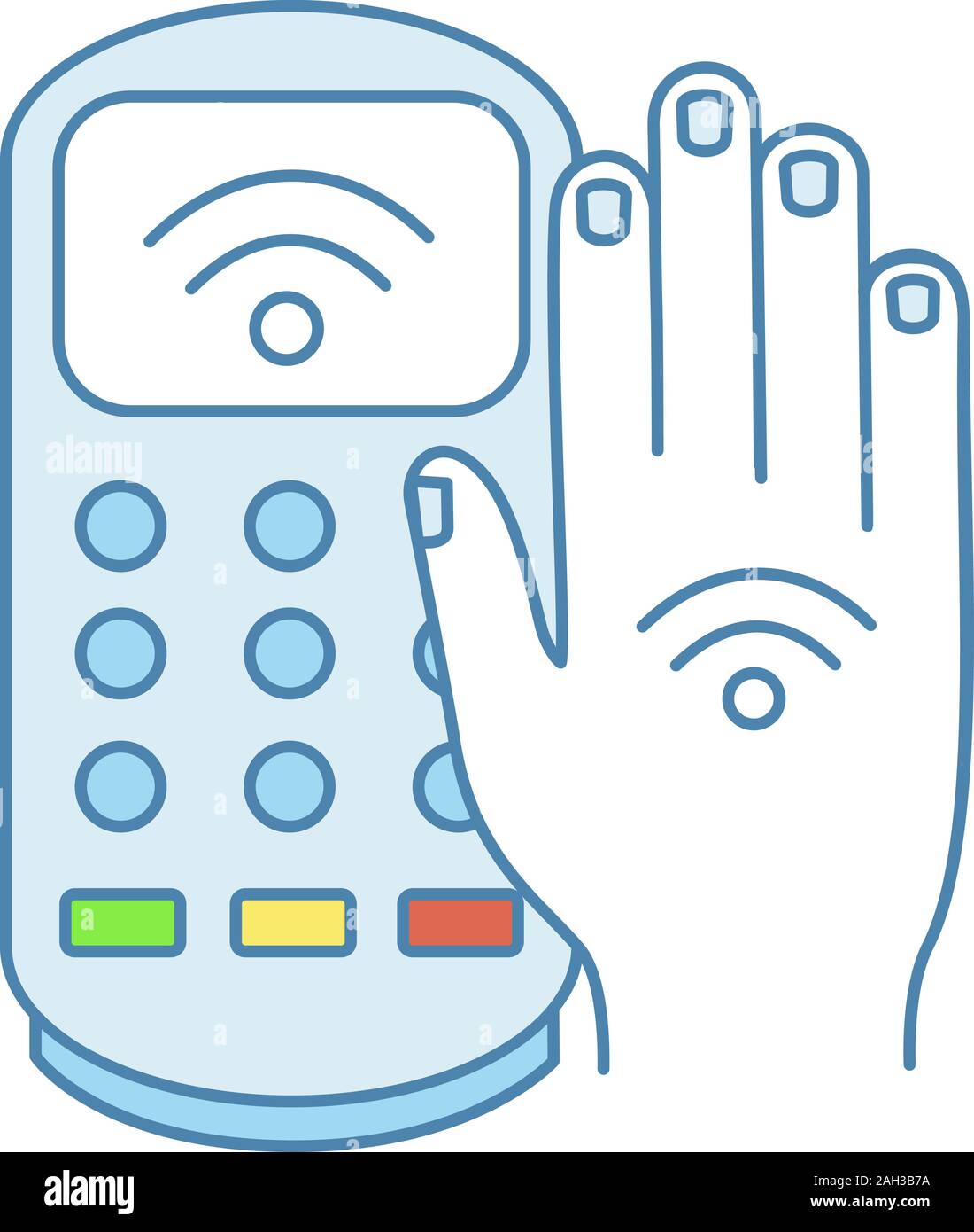 NFC payment terminal color icon. Payment with NFC sticker. POS terminal ... NFC payment terminal color icon. Payment with NFC sticker. POS terminal ...