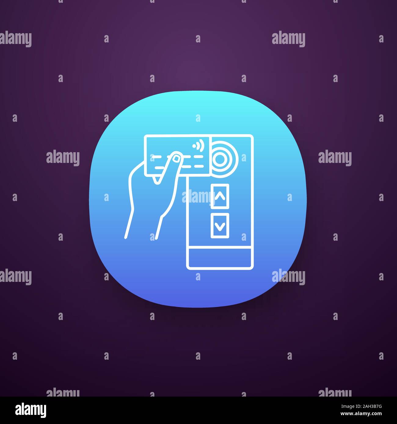 NFC credit card reader app icon. NFC public transport payment. UI/UX ...