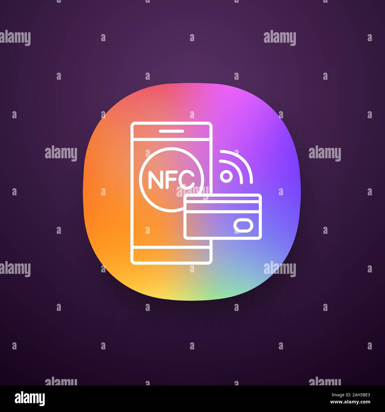 NFC technology app icon. Near field communication. Contactless payment ...