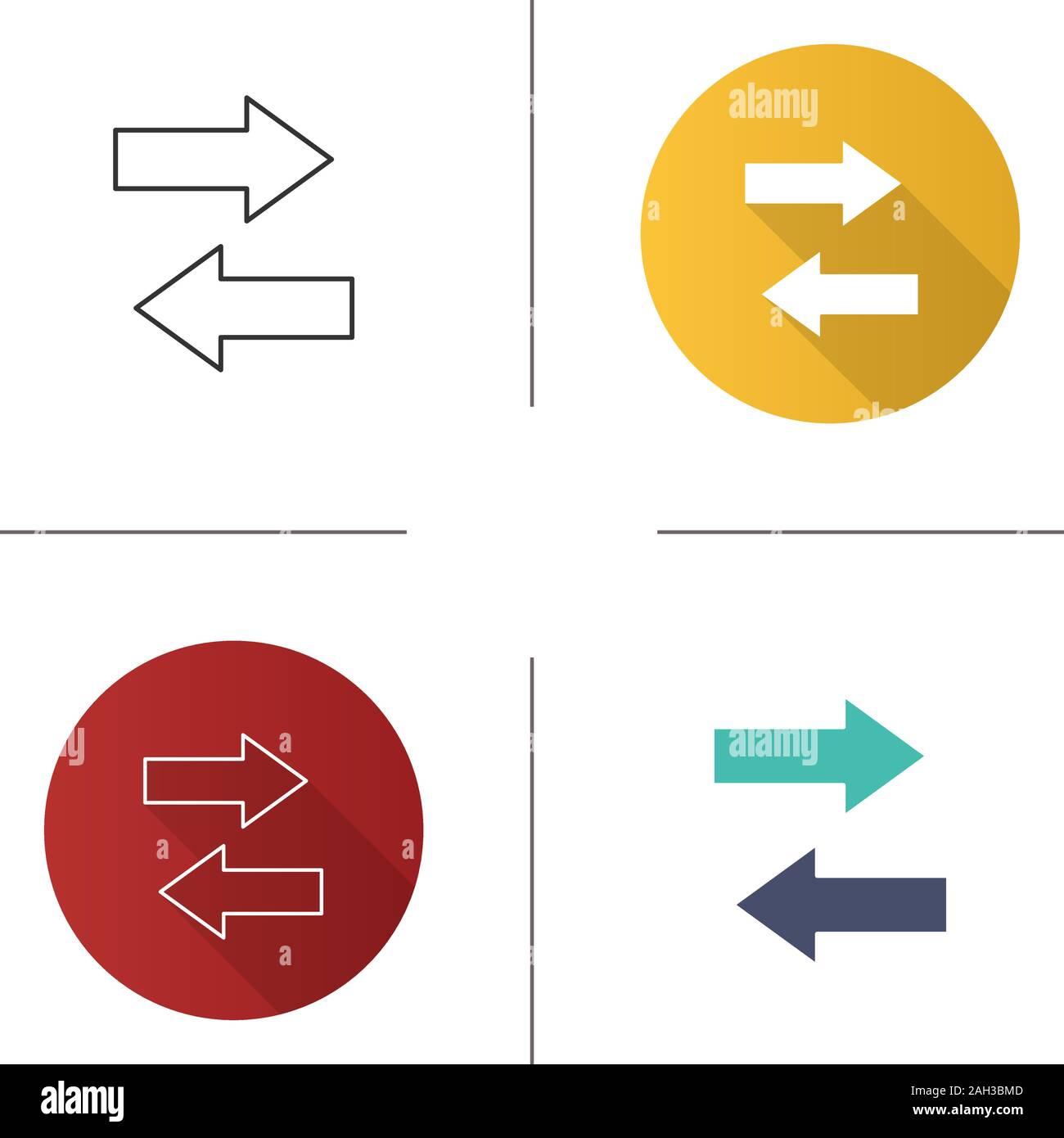 Horizontal swap icon. Exchange arrows. Horizontal flip. Flat design ...