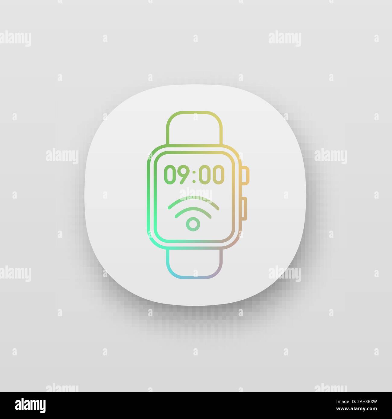 NFC smartwatch app icon. Near field communication. Smart wristwatch ...