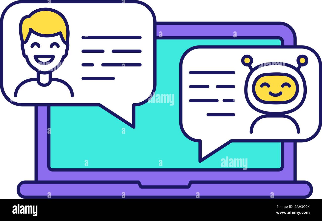 Support Chatbot Color Icon Messenger Bot Virtual Assistant Modern