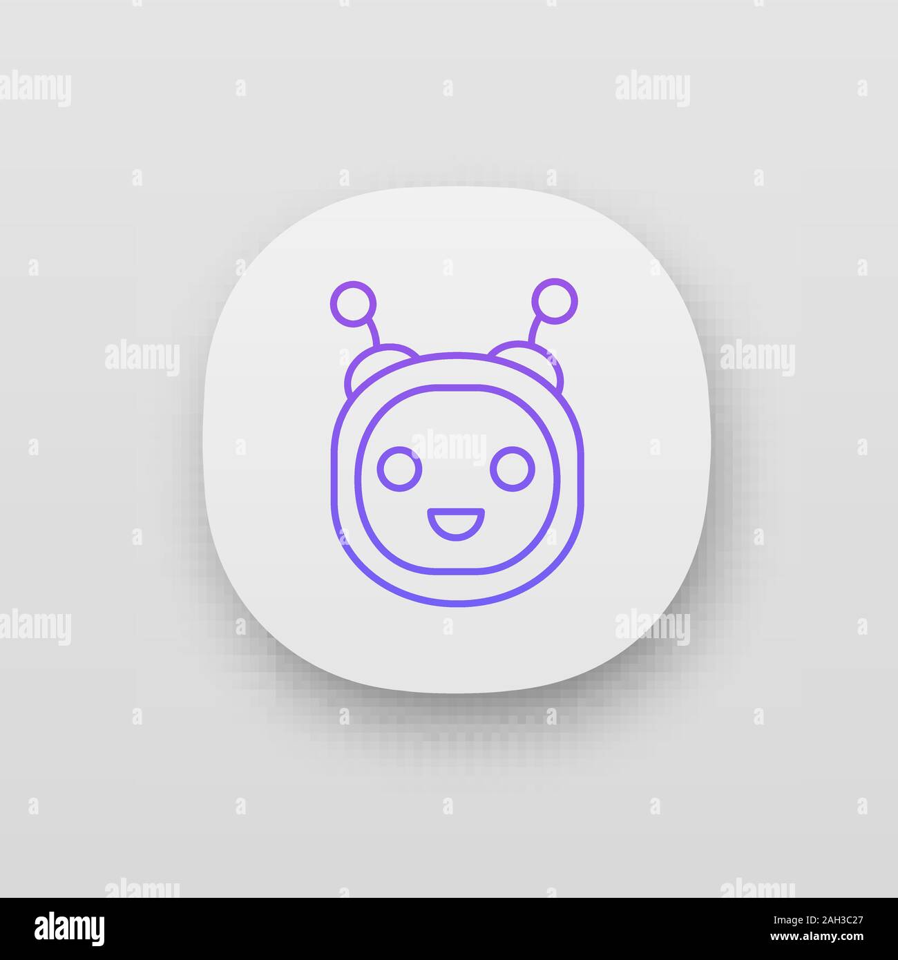 Chatbot App Icon Uiux User Interface Talkbot Modern Robot Round Head Laughing Chat Bot
