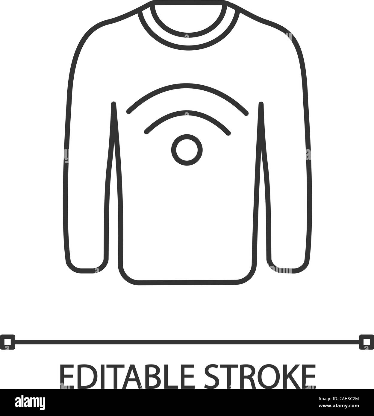 NFC clothes linear icon. Near field communication sweater. Thin line ...