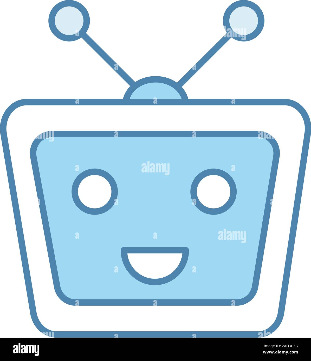 Chatbot color icon. Talkbot. Modern robot. TV laughing chat bot ...