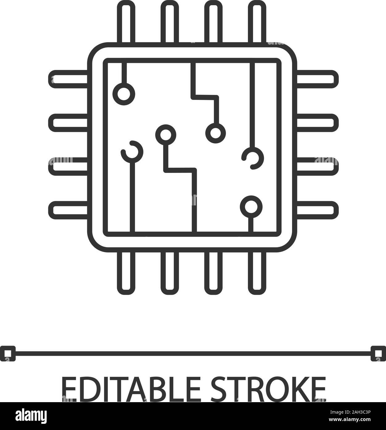 Computer chip linear icon. Thin line illustration. Processor. Memory ... Computer chip linear icon. Thin line illustration. Processor. Memory ...